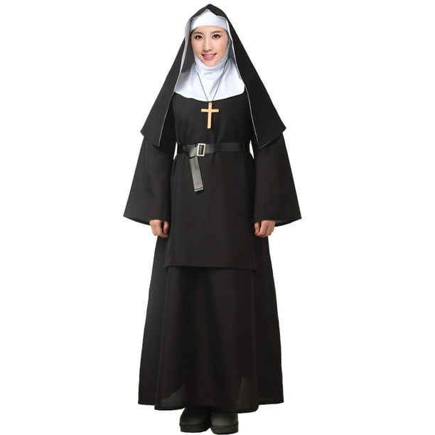 GRACEART The Nun Cosplay Costume Decent Medieval Robe with Headkerchief ...