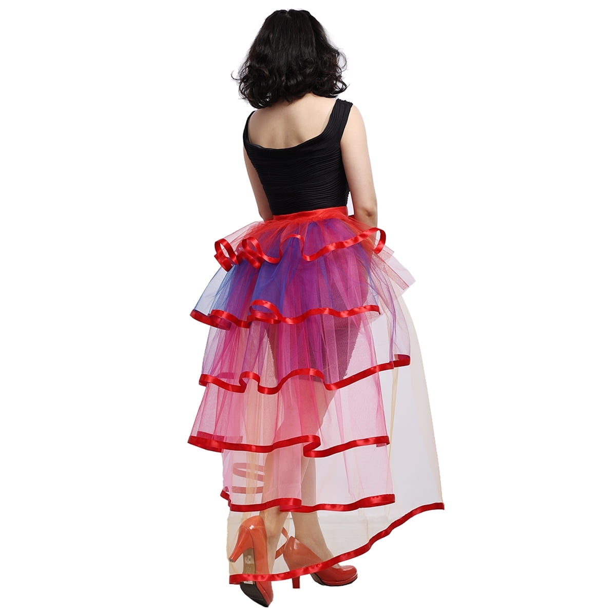 GRACEART Victorian Steampunk Bustle Skirt 6 Layered Tie-on Belt Tulle ...