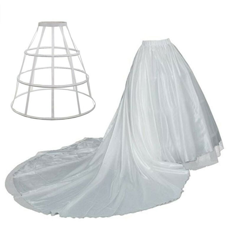 GRACEART Women Bridal Long Maxi Tulle Skirt Floor Length Long Train ...