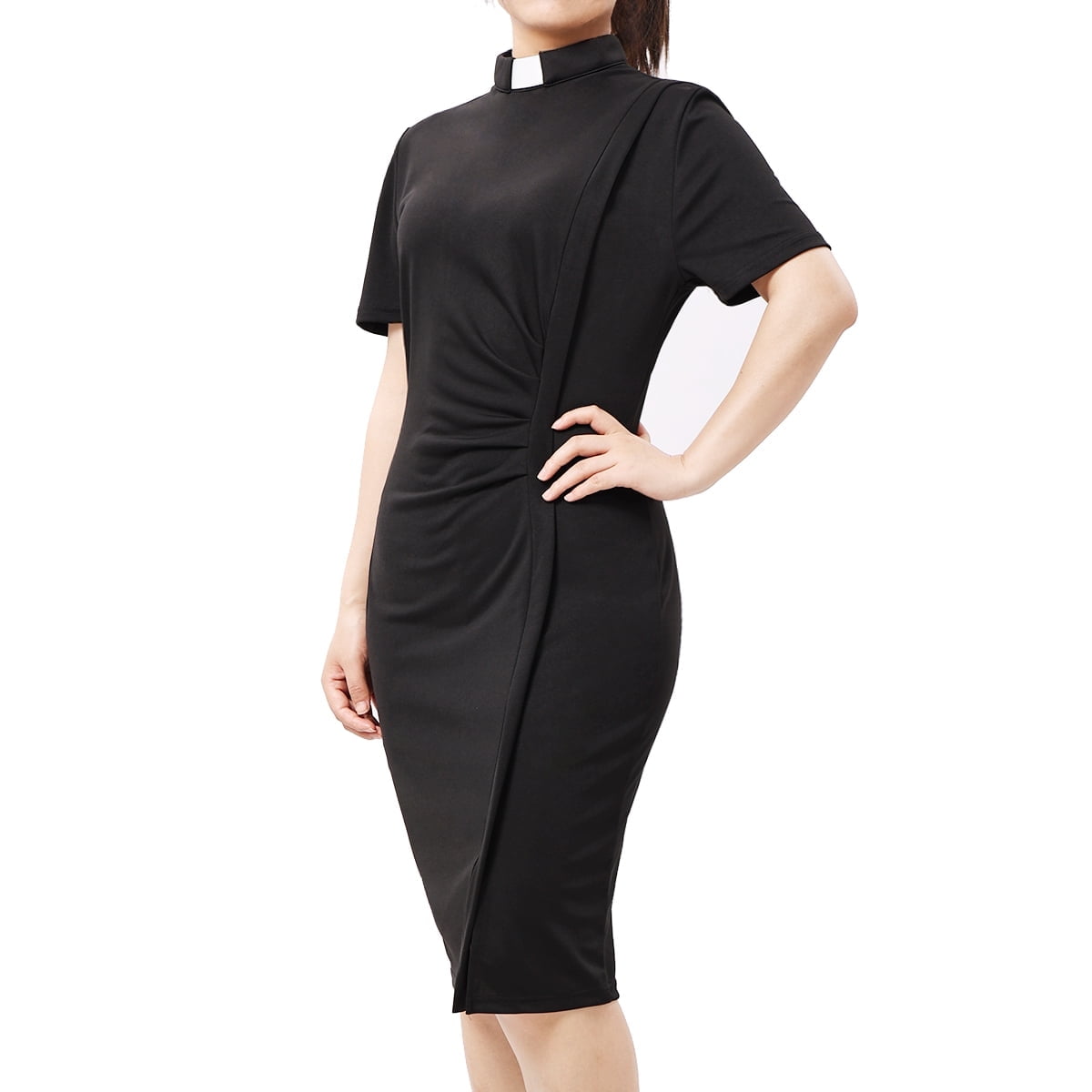 GRACEART Women Clergy Dress Priest Clerical Dress Pastor Black Dress ...