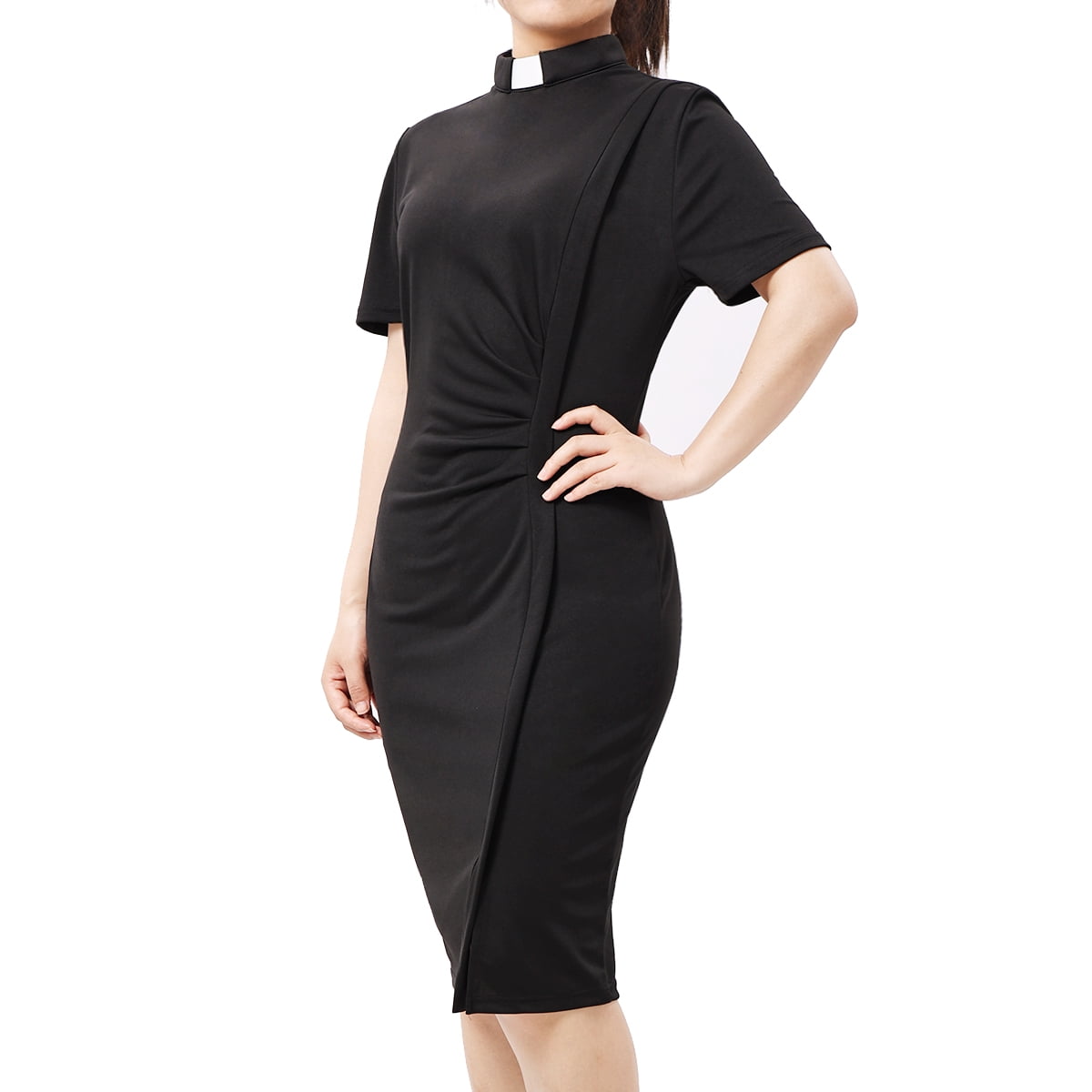 GRACEART Women Clergy Dress Priest Clerical Dress Pastor Black Dress ...