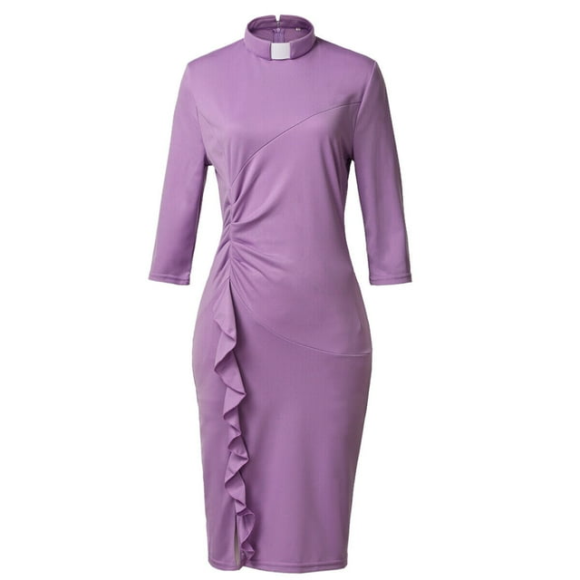 GRACEART Women Clergy Dress Ruched Dress Priest Clerical Mass Dress ...