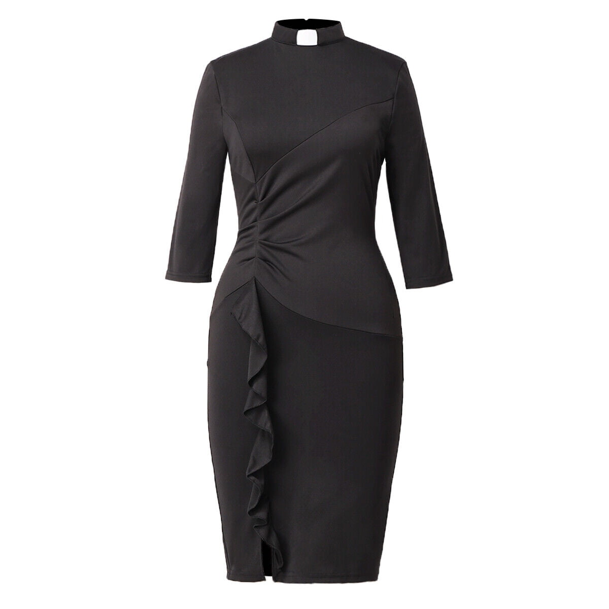 GRACEART Women Clergy Dress Ruched Dress Priest Clerical Mass Dress ...