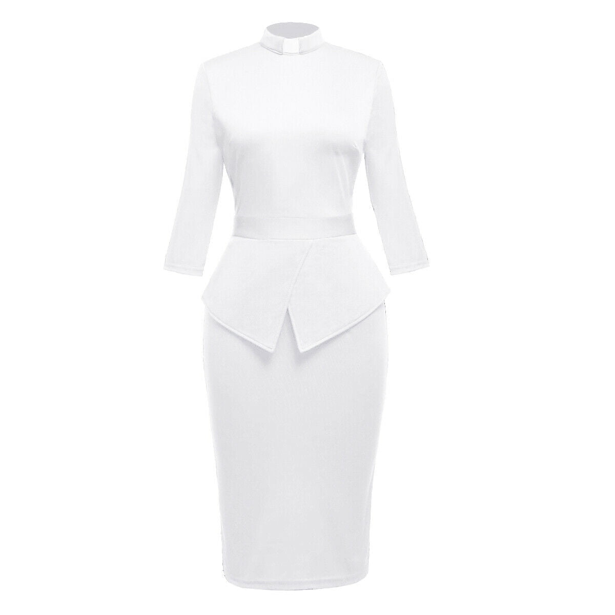 GRACEART Women's Evening Party Formal Wear, Clergy Dress Tab Collar ...