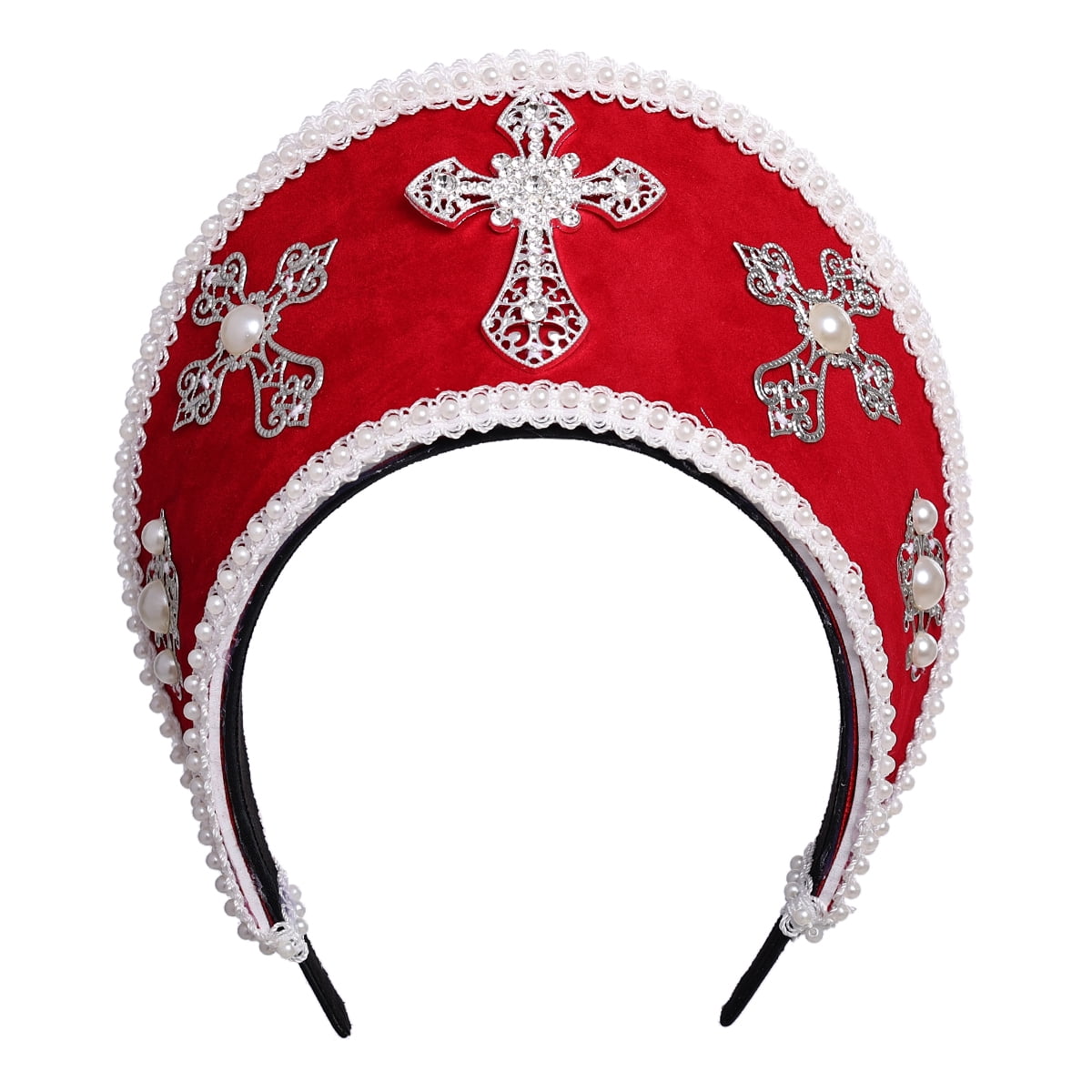 GRACEART Women Cross Tudor Renaissance Headpiece Royal French Hood ...
