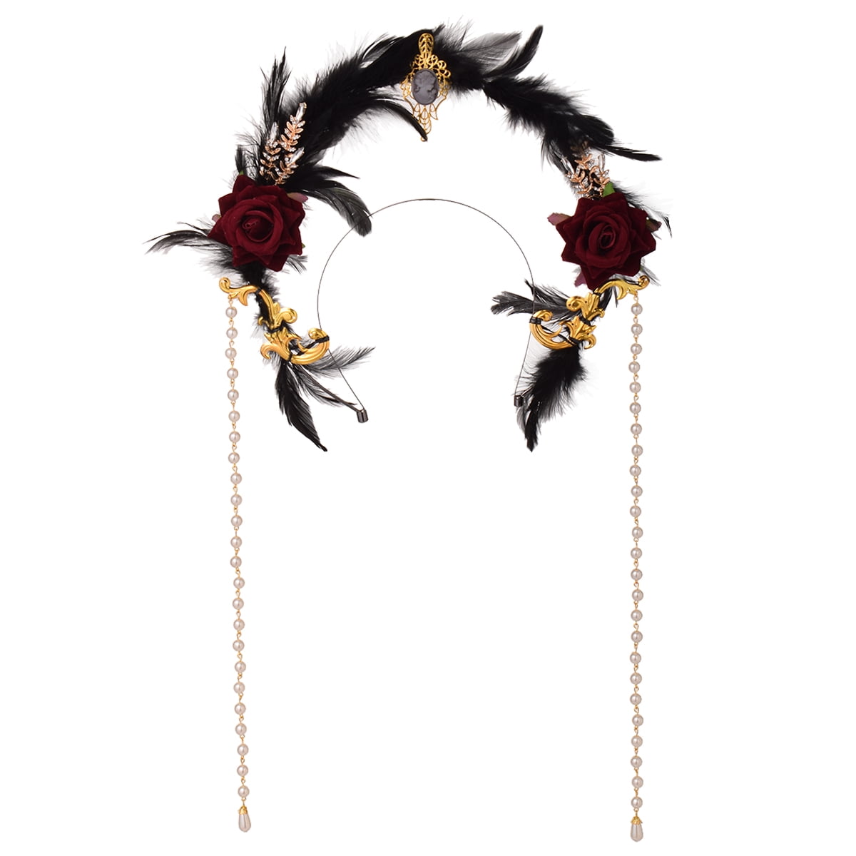 GRACEART Women Crown Headpiece Alloy Leaves Shiny Rhinestones Headband ...