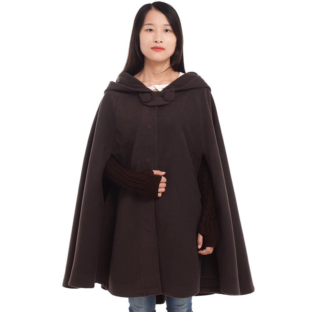 GRACEART Women Hood Woolen Cloak Bridal Wedding Cloak Plus Size long or ...