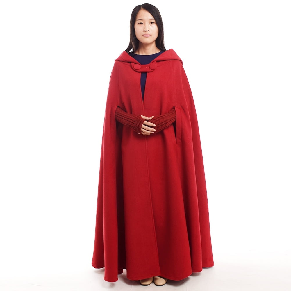 GRACEART Women Hood Woolen Cloak Bridal Wedding Cloak Plus Size long or ...