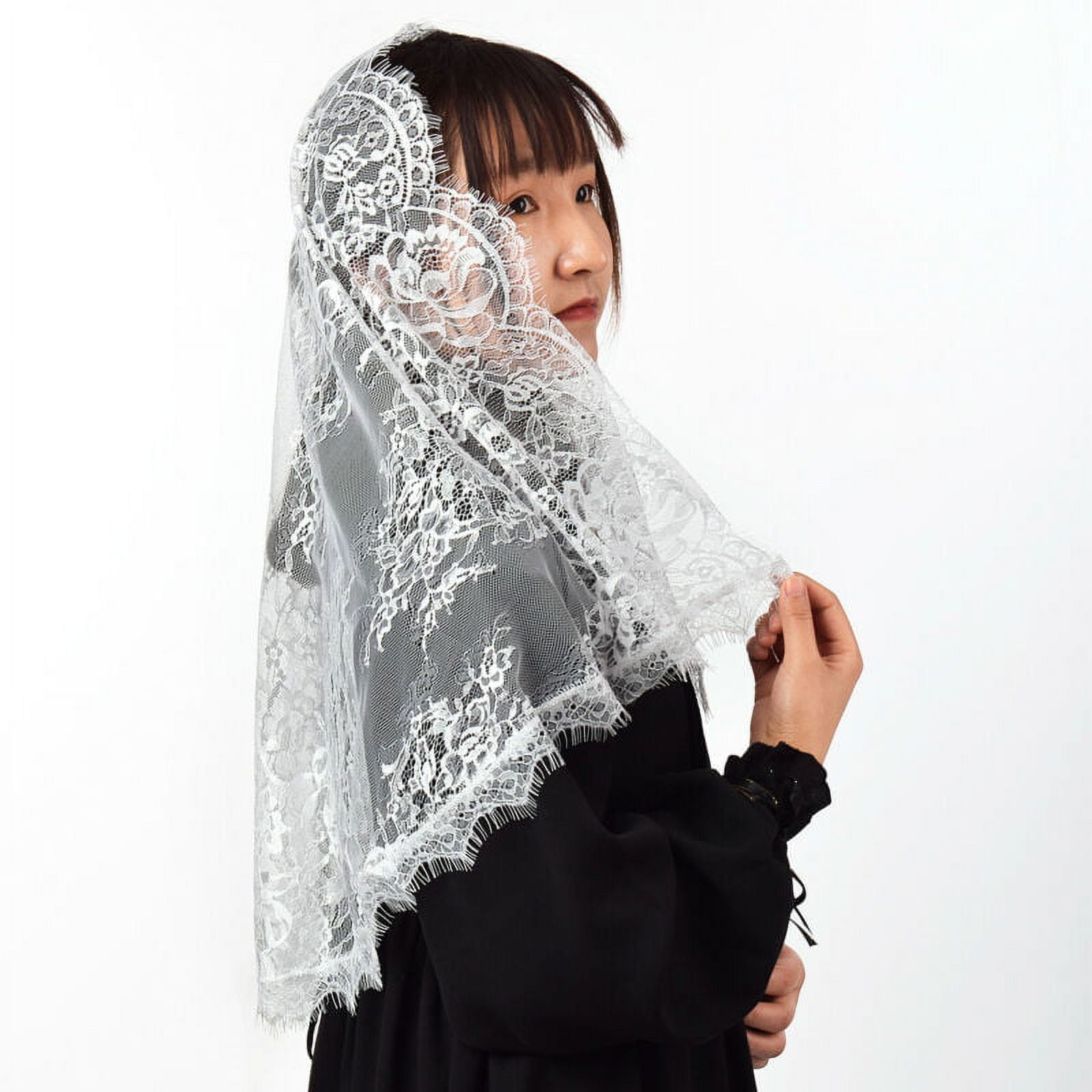 GRACEART Women Mantilla Lace Mass Head Covering Catholic Church Chapel ...