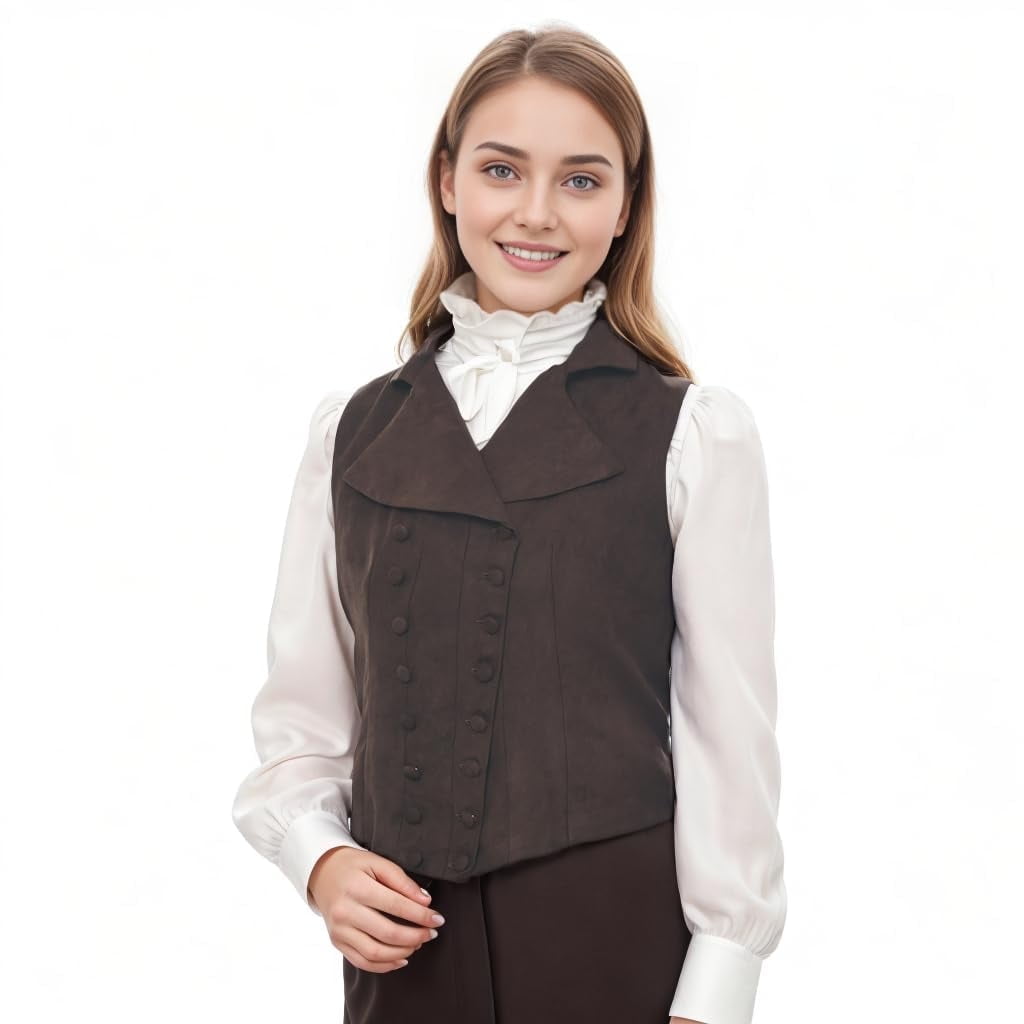 GRACEART Women Victorian Edwardian Double Breasted Vest Waistcoat ...