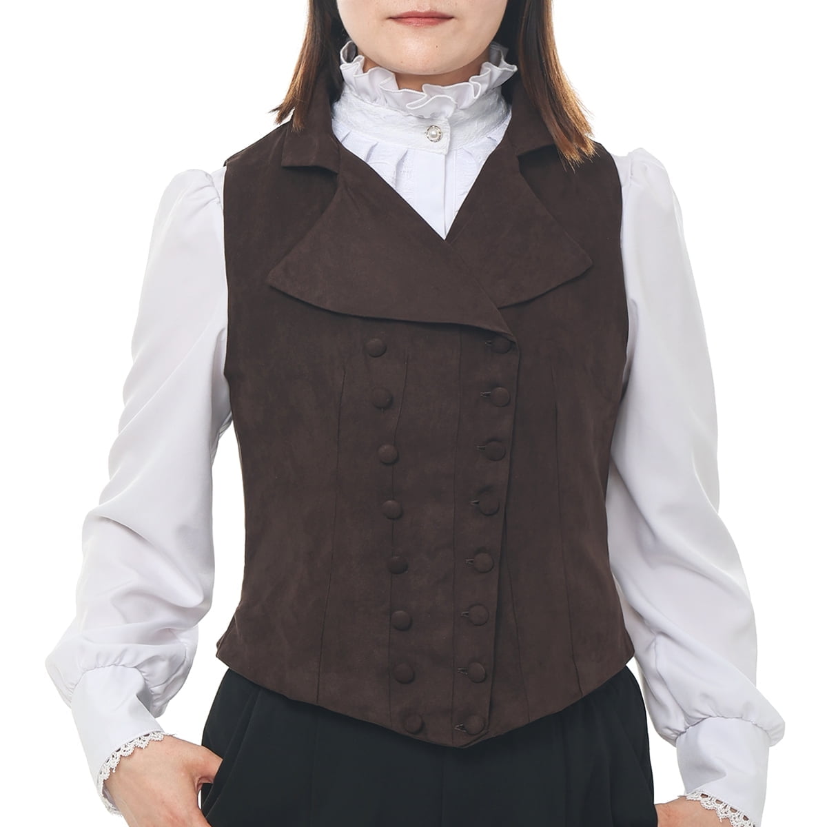 GRACEART Women Victorian Edwardian Double Breasted Vest Waistcoat ...