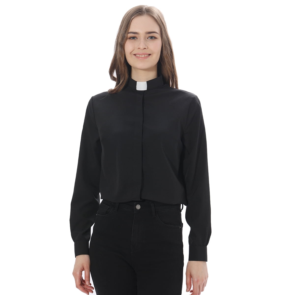 GRACEART Priest Clergy Shirt for Women Pastor Tab Collar Lady Button ...