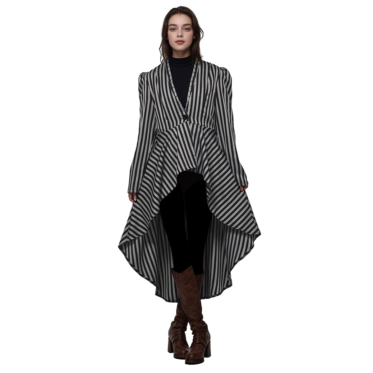 GRACEART Women's Steampunk Long Striped Coat Renaissance Victorian ...