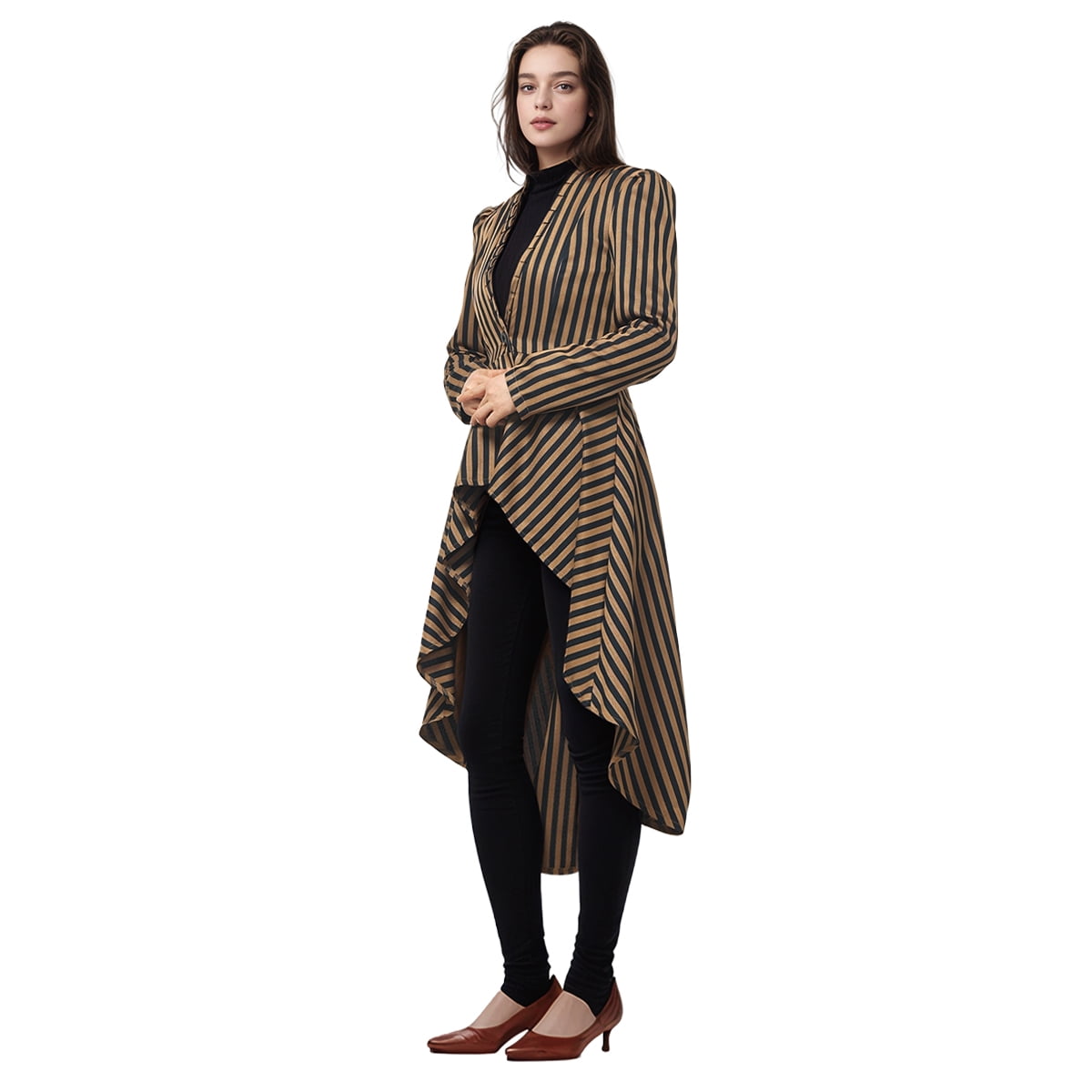 GRACEART Women's Steampunk Long Striped Coat Renaissance Victorian ...
