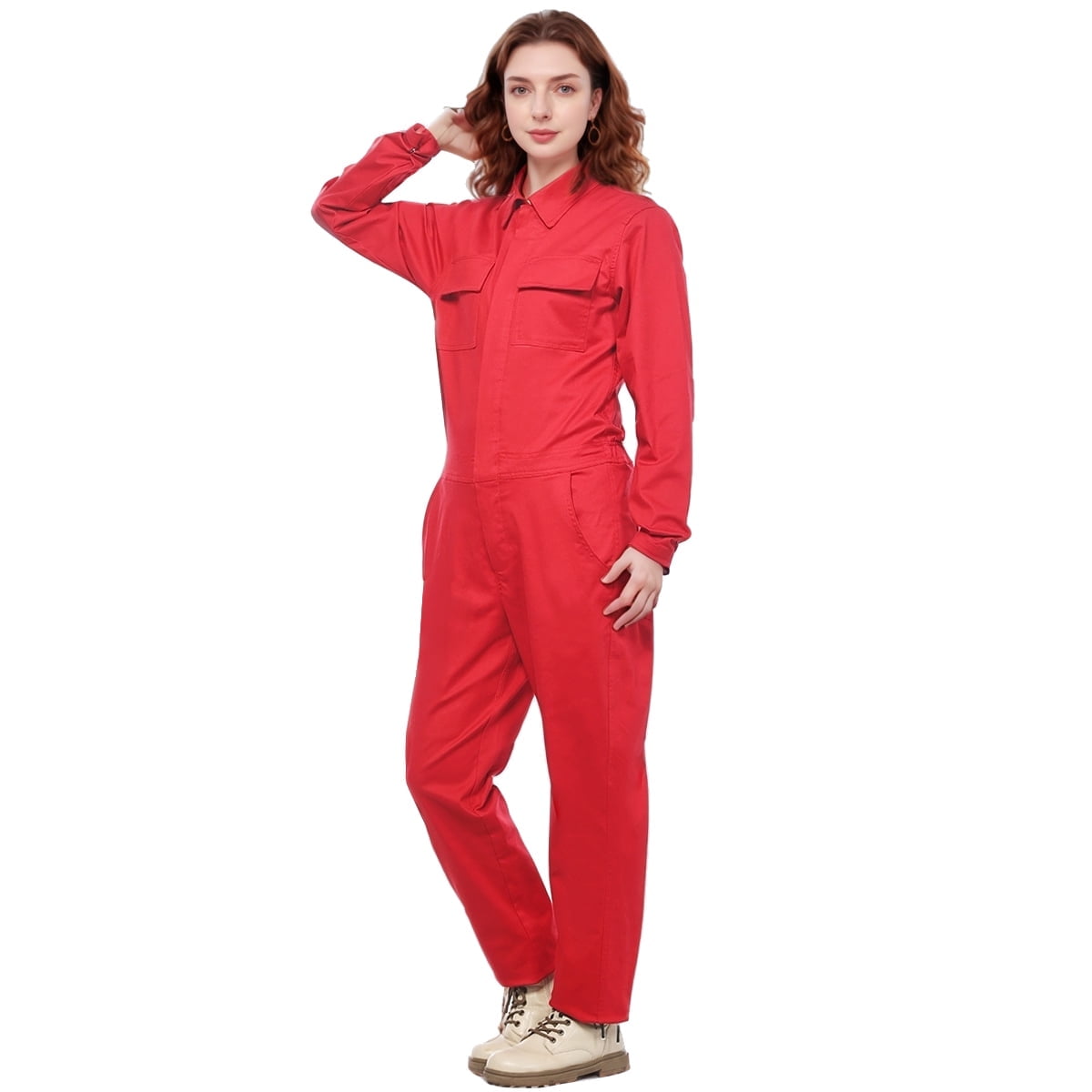 GRACEART Womens Coveralls Twill Workwear Long Sleeve Overalls insulated ...