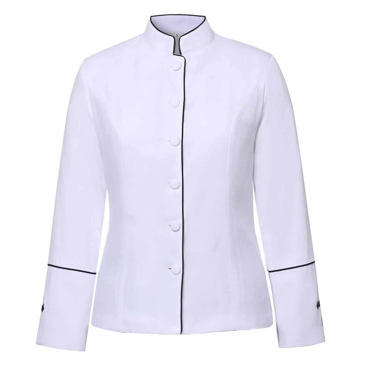 GRACEART Womens Long Sleeves Clergy Coat with Stand Up Collar Button ...