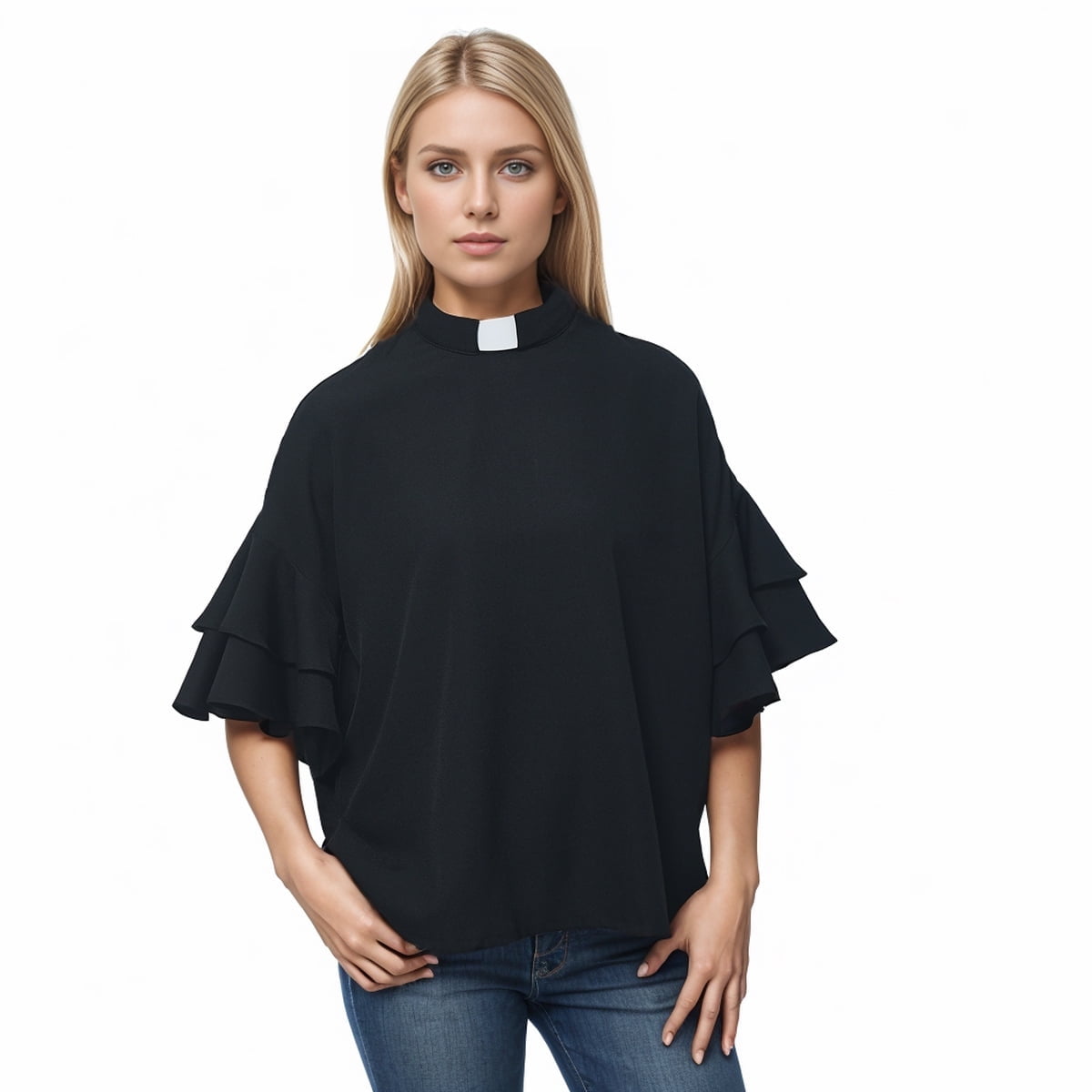 GRACEART Womens Priest Clergy Shirt Pastor Collar Off Shoulder Short ...