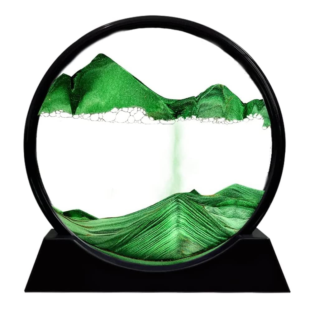 GRACIOUS MART Moving Sand Art Picture Round Glass 3D Deep Sea Sandscape ...