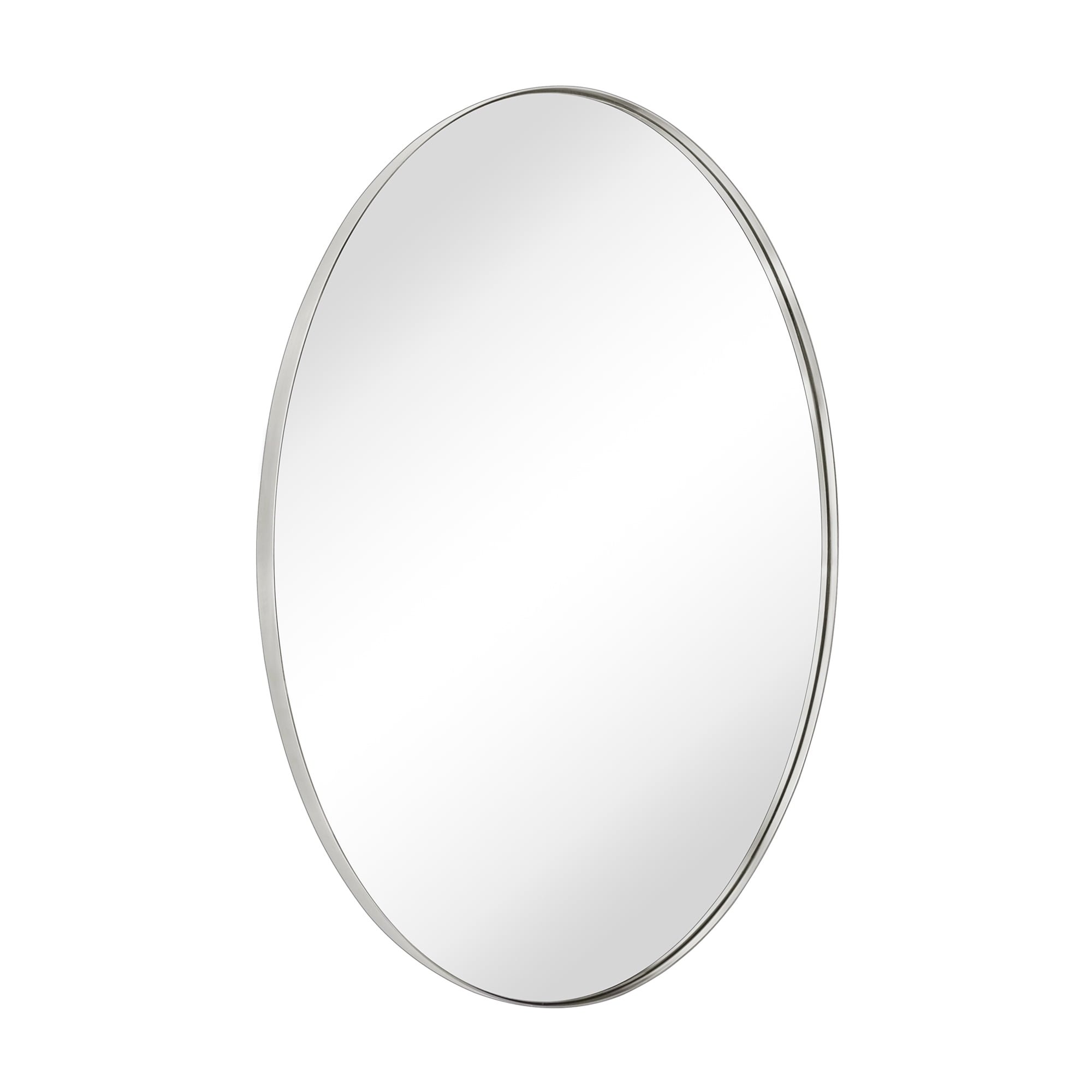 TEHOME Oval Brushed Nickel Bathroom Mirror 20" x 30" Metal Framed ...