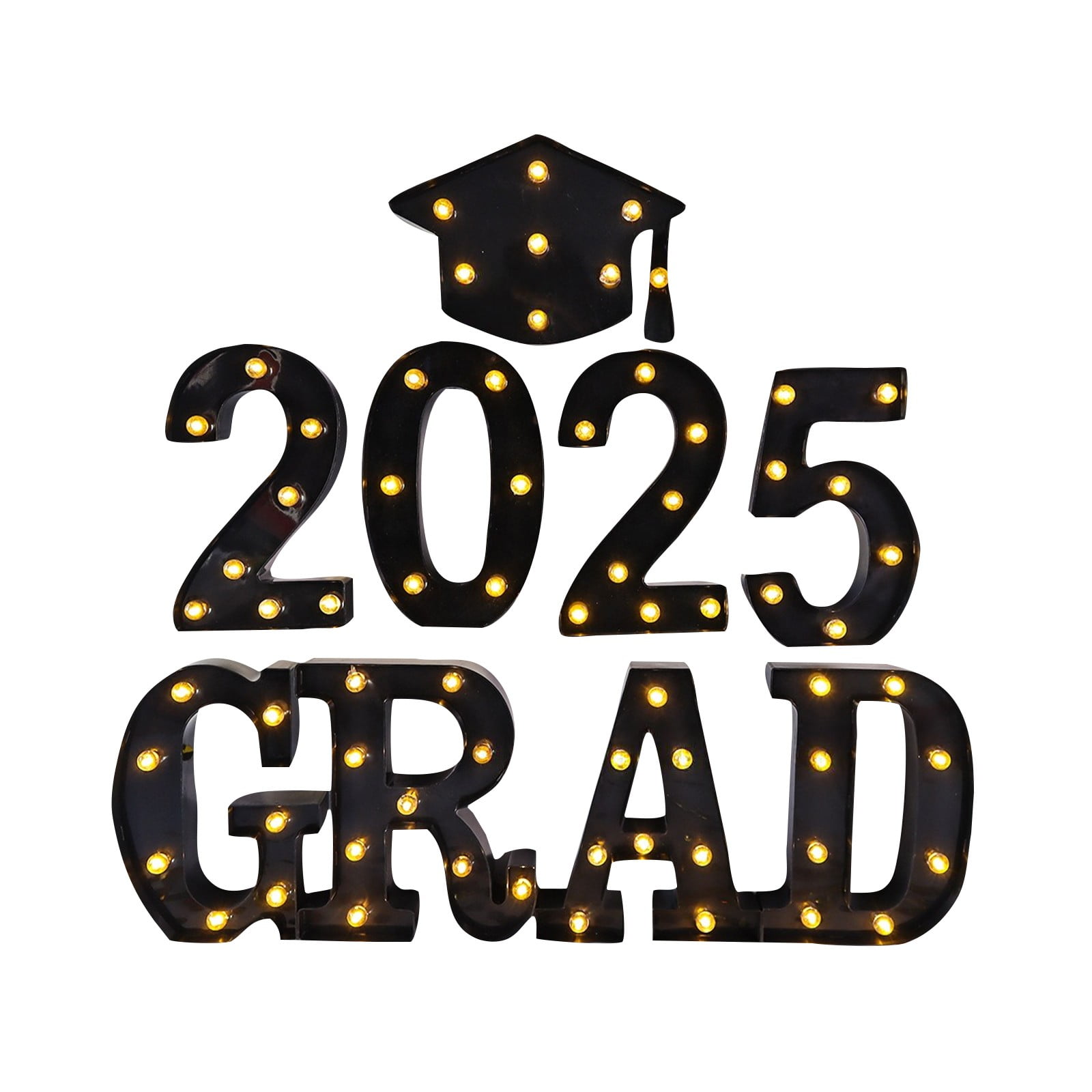 GRAD Letter Lights for Graduation Party - Bachelor Cap-Themed ...