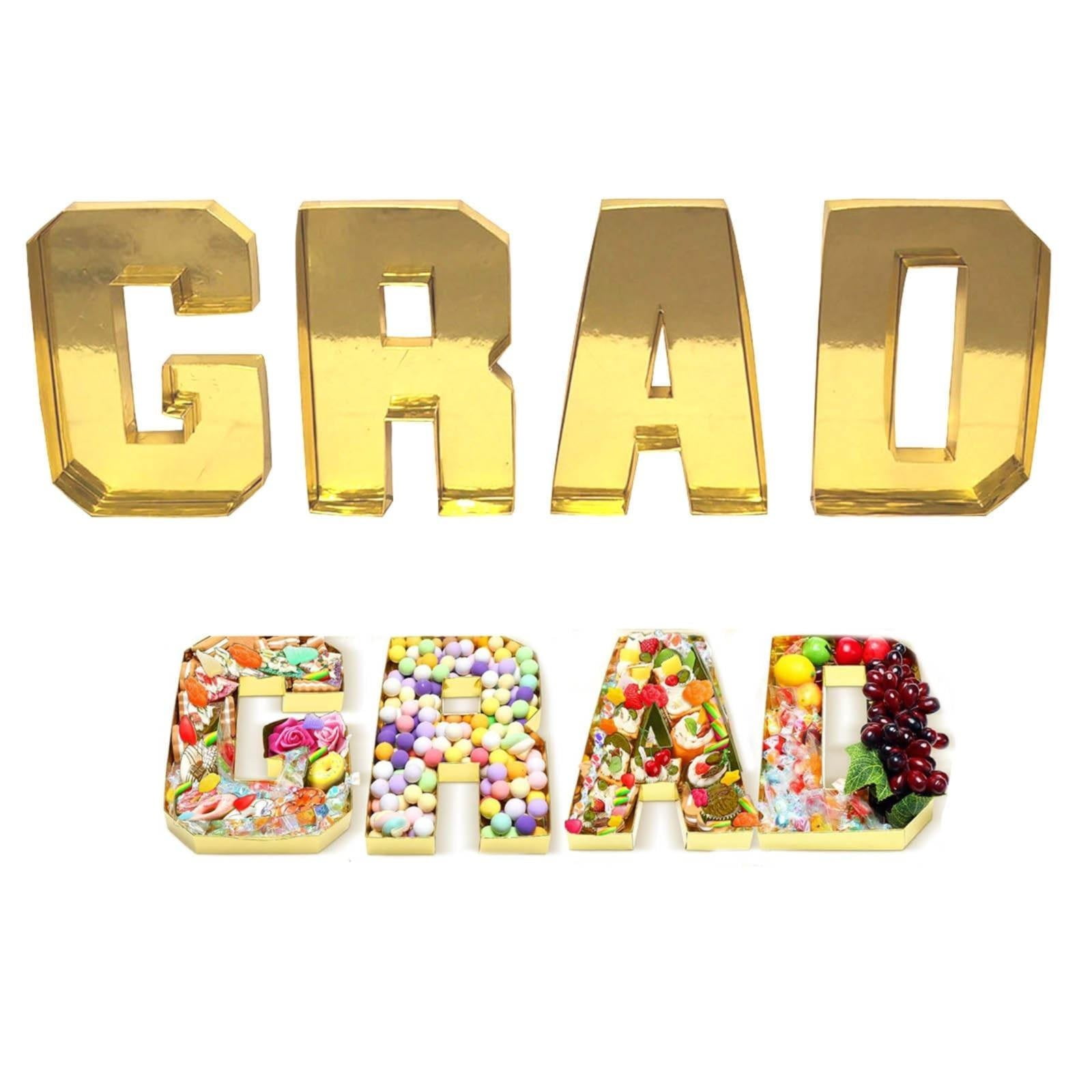 GRAD Set Cardboard Letter for Charcuterie 10.2'' Congrats Grad Fillable ...
