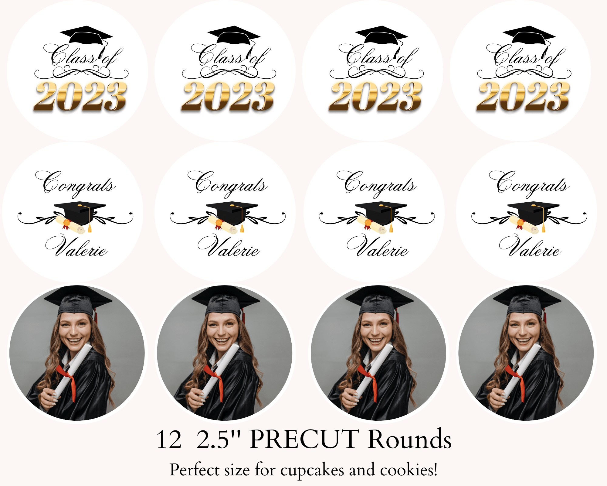CONGRATS GRAD Customized Graduation Cupcake Toppers with Edible Image ...