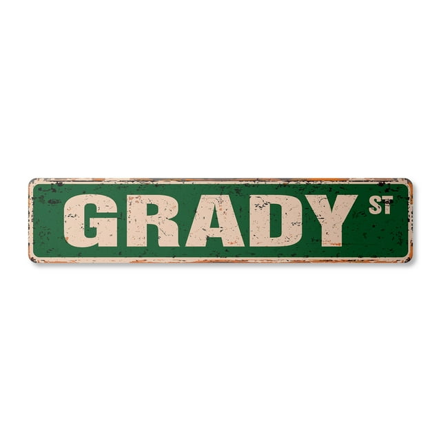 GRADY Vintage Plastic Street Sign Childrens Name Room Sign | Indoor ...
