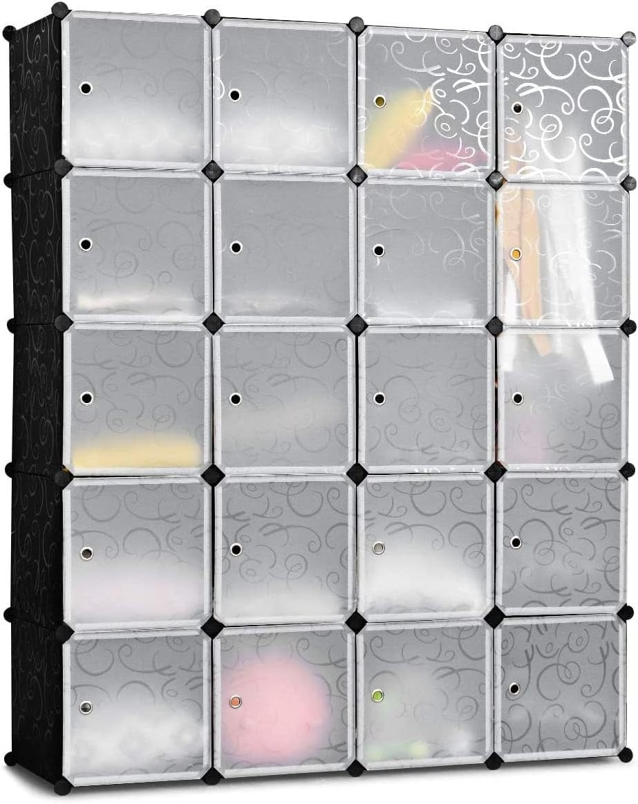 GRAFFY 20-Cube Storage Organizer, Portable Cube Storage with Doors, DIY ...