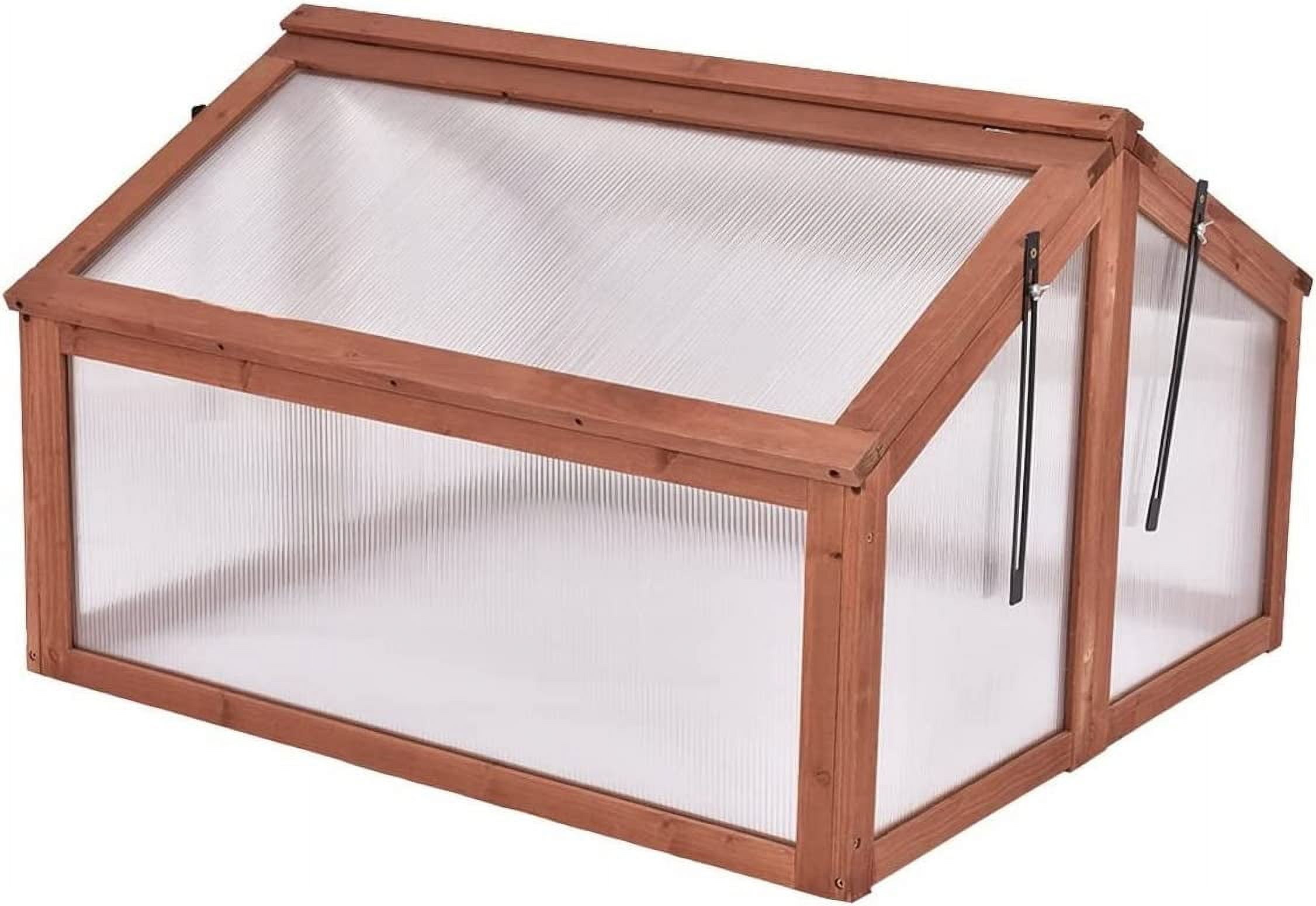 GRAFFY Wooden Garden Cold Frame, Portable Garden Greenhouse, Mini ...