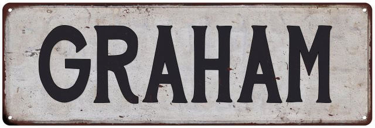 GRAHAM Vintage Look Gift Rustic Chic Metal Sign 6x18 206180036396 ...