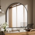 GRAHMCY 34"x32" Arched Bathroom Mirror Wall Mirror With Aluminum Alloy ...