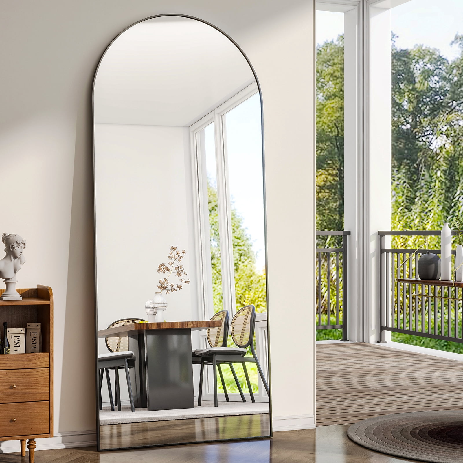 GRAHMCY 71"x 26" Arched Full Length Mirror Full Body Floor Mirrors ...