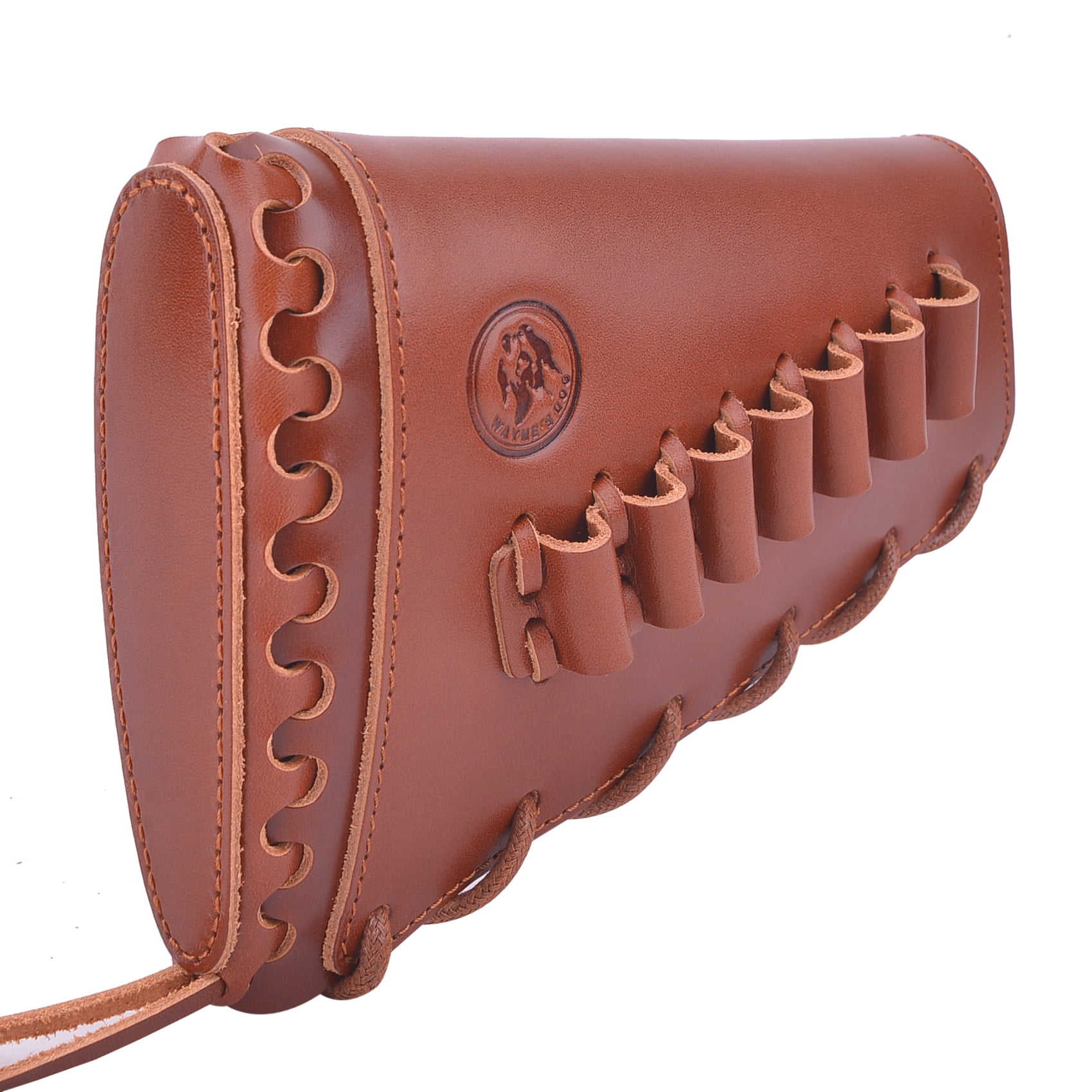GRAIN Leather Rifle Buttstock Pad Cartridge Holder for .357 .30-30 .38 ...