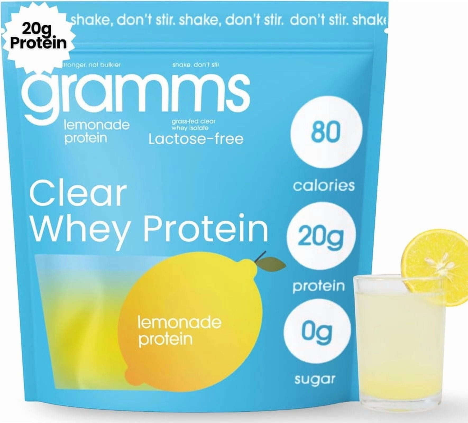 GRAMMS Clear Protein , Lemonade Protein for Women 18 Servings cups ...