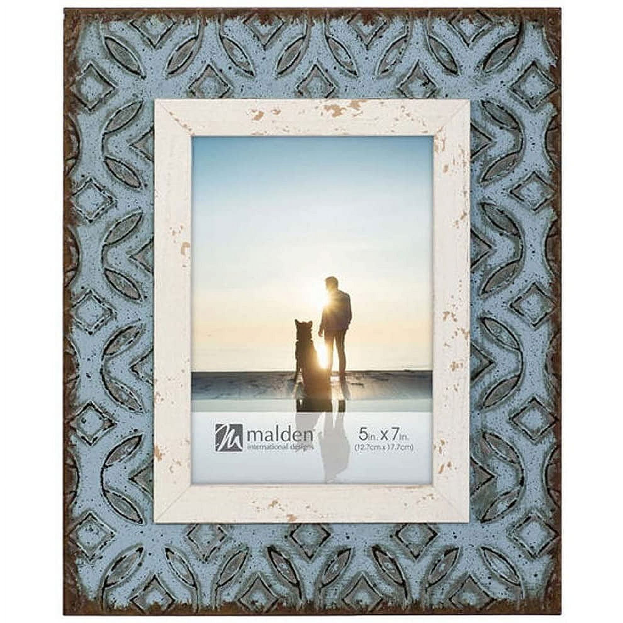 GRANBY BLUE DISTRESSED METAL TILE 5x7 frame by Malden - 5x7 - Walmart.com