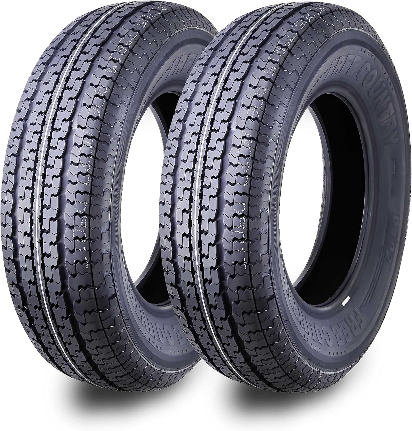 GRAND RIDE Set 2 FREE COUNTRY Premium Trailer Tires ST 175/80R13 6 ply ...