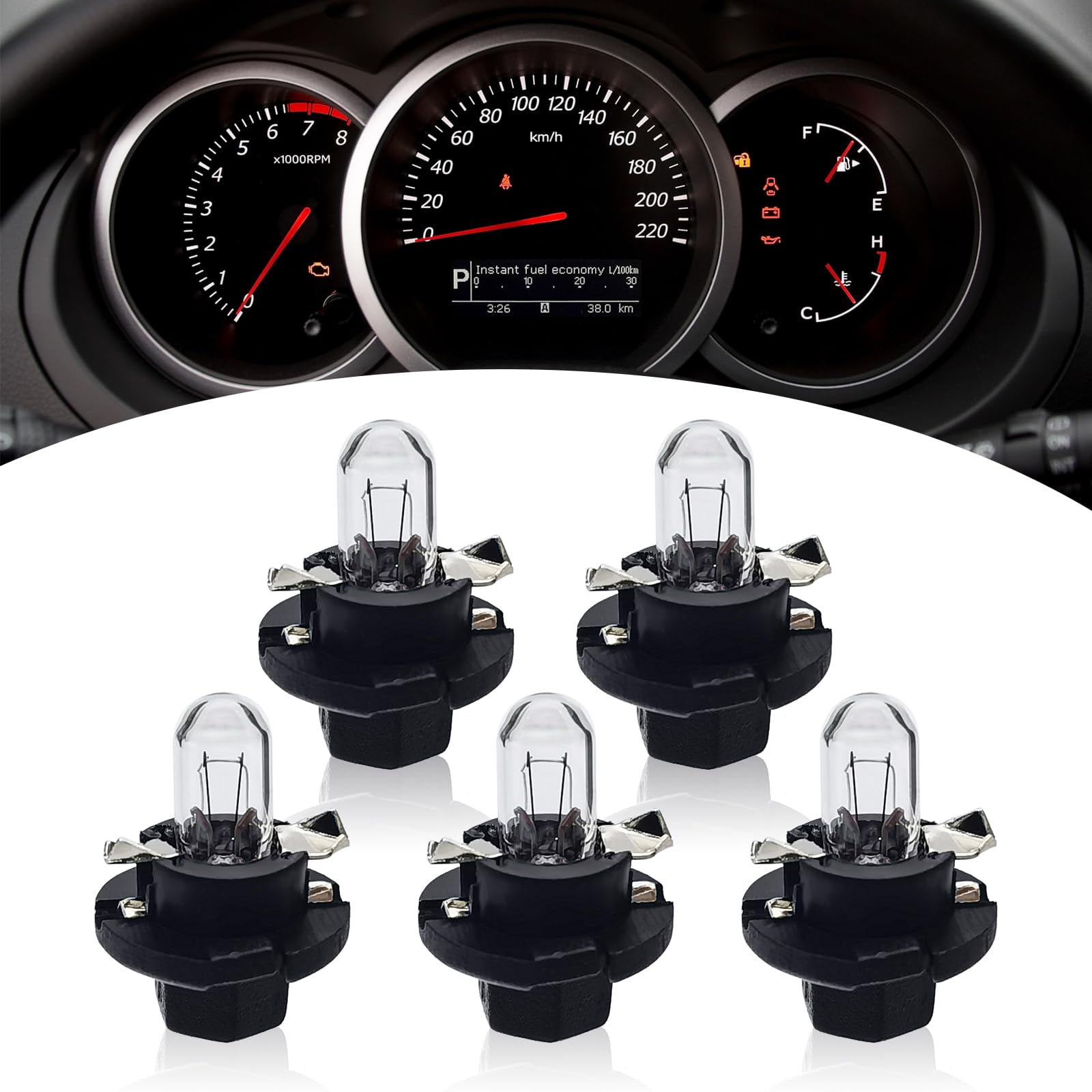 GRANDI T5 Dashboard Bulb, 12V 1.2W BSL1 High Temperature Resistant ...