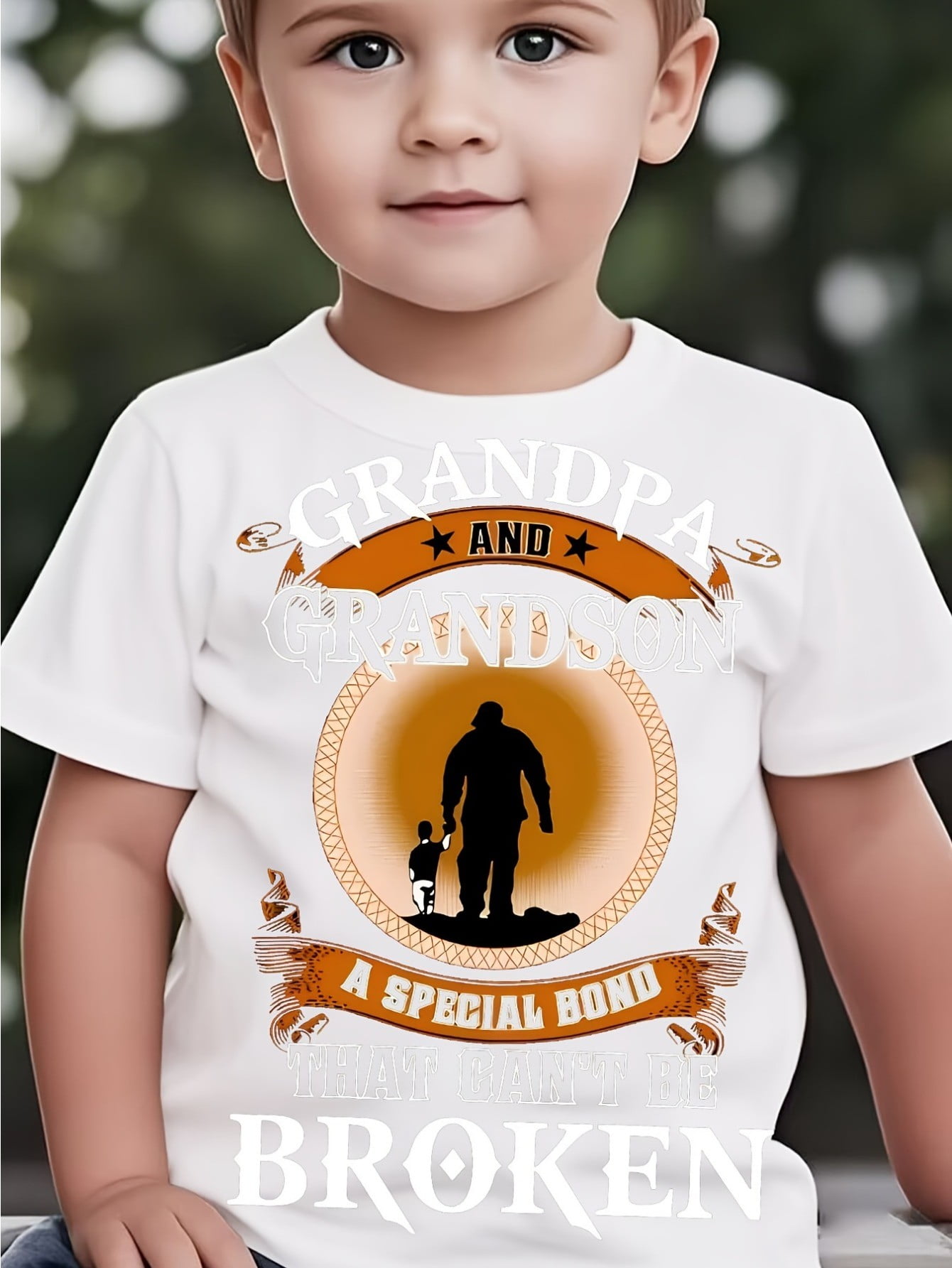 GRANDPA AND GRANDSON 2nd Birthday Boy T-Shirt - Casual Crew Neck Top ...