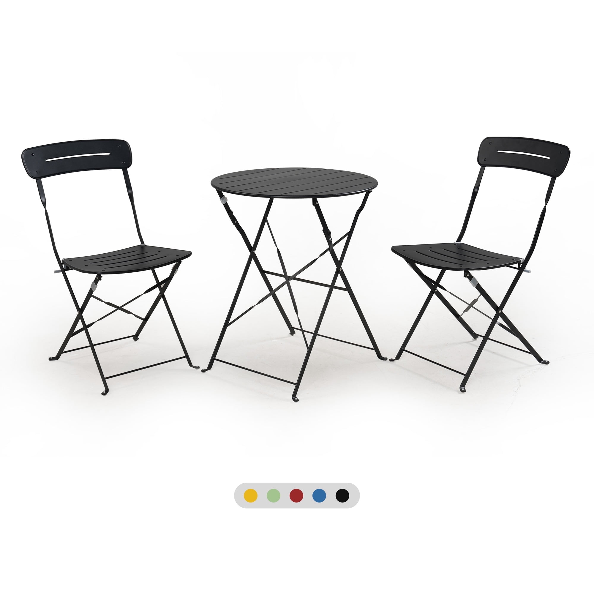 GRANDPATIO 3-Piece Foldable Bistro Set with Round Table, All-Weather ...