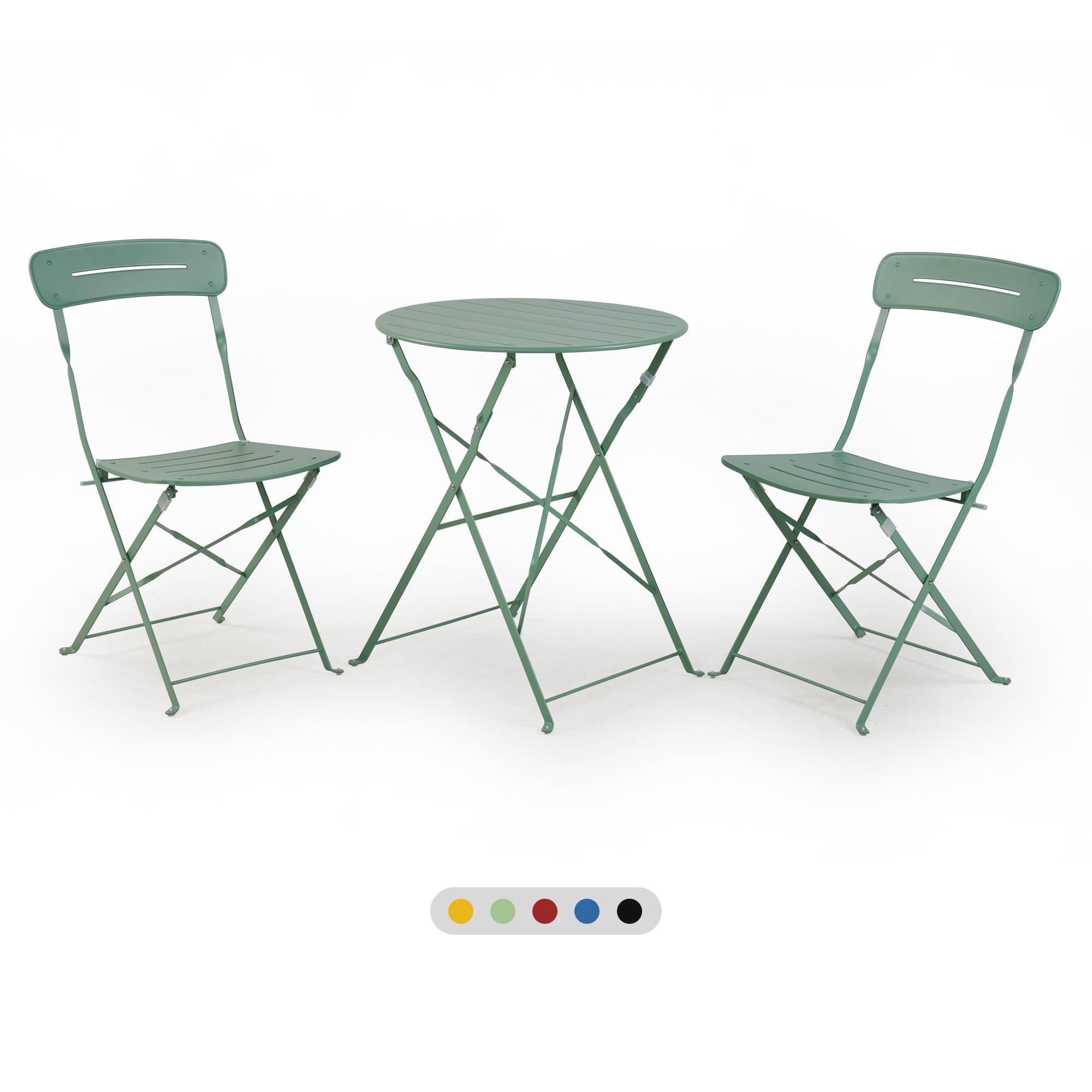 GRANDPATIO 3-Piece Foldable Bistro Set with Round Table, All-Weather ...
