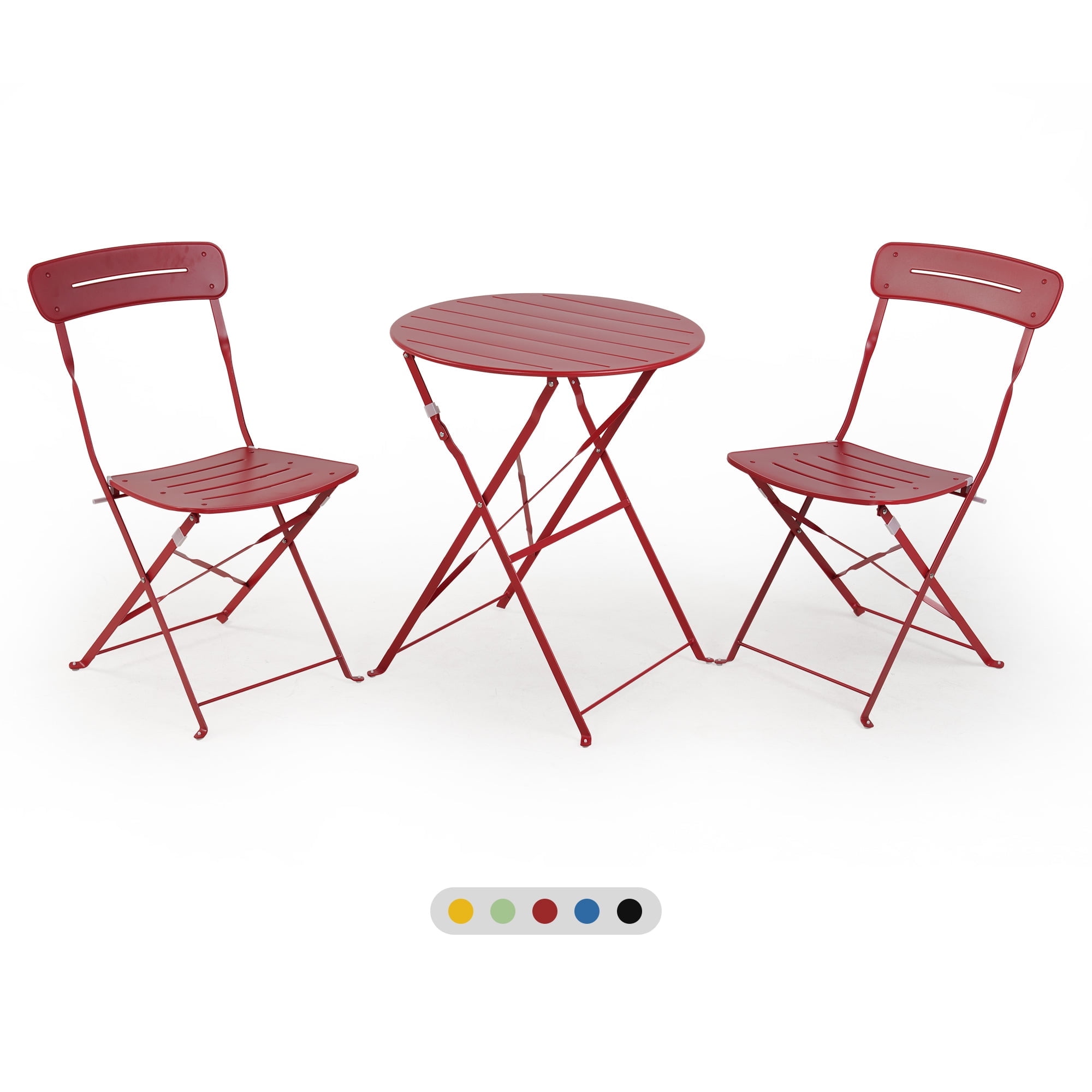 GRANDPATIO 3-Piece Foldable Bistro Set with Round Table, All-Weather ...