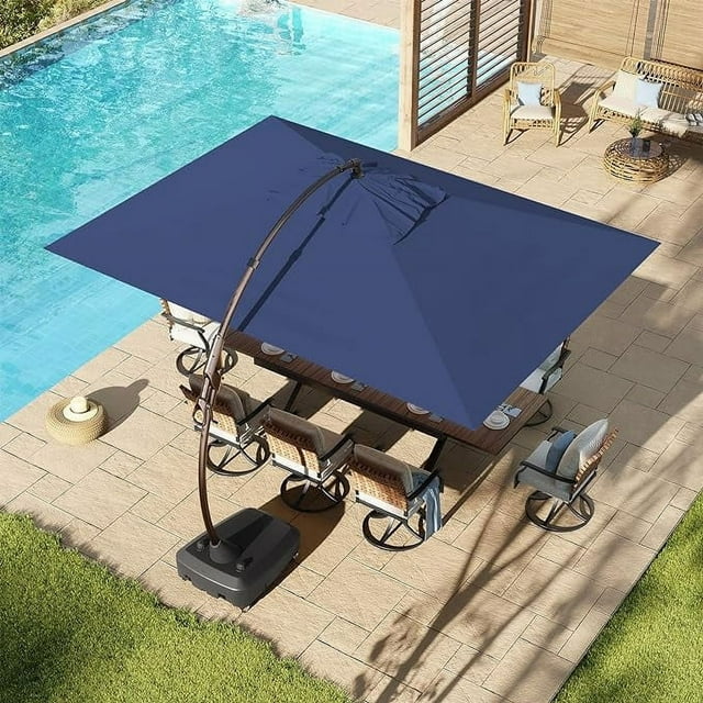 GRANDPATIO Deluxe 10x13 FT Rectangular Offset Umbrella, Large Patio ...
