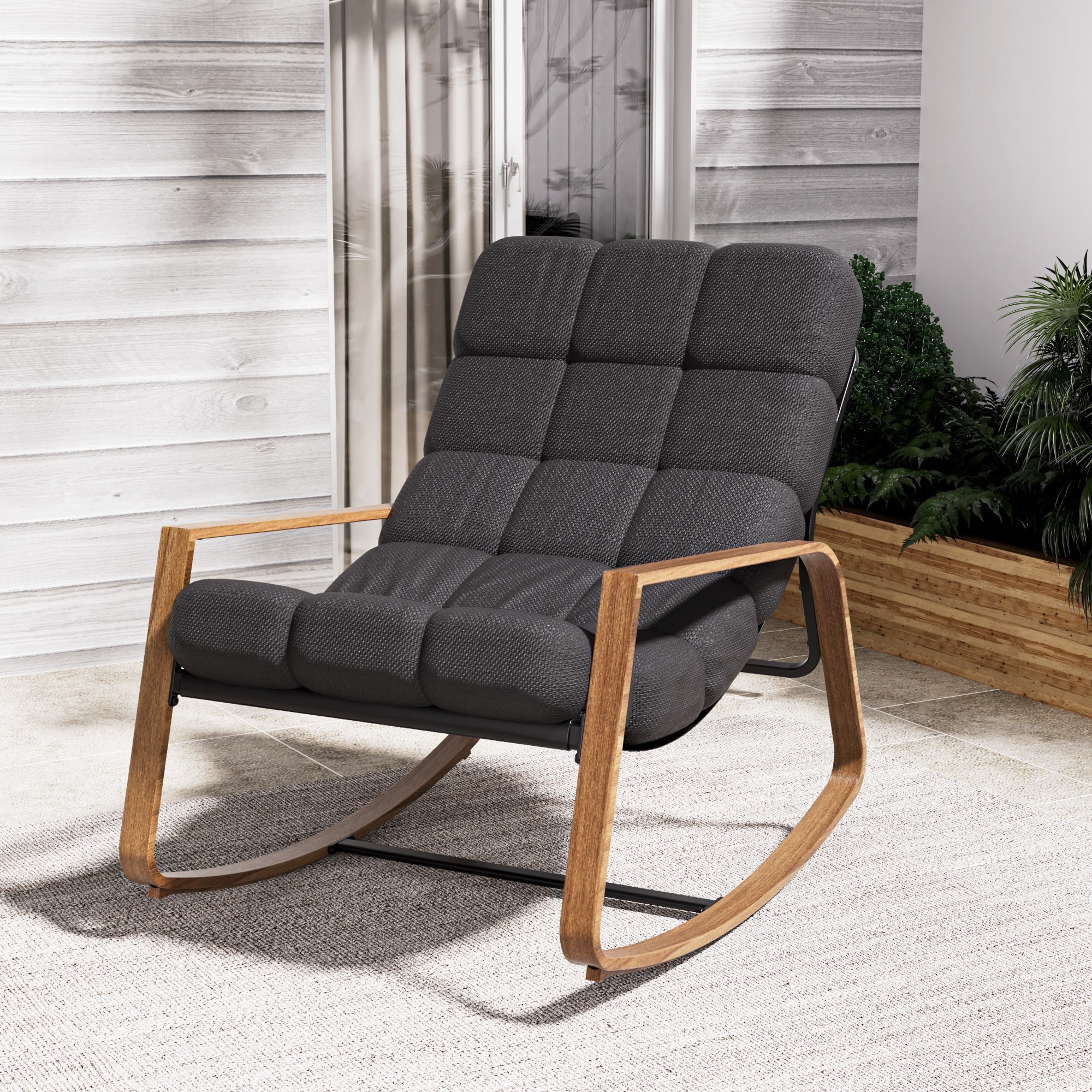 GrandPatio Outdoor Modern Rocking Chair Pellinger - Water-Resistant ...