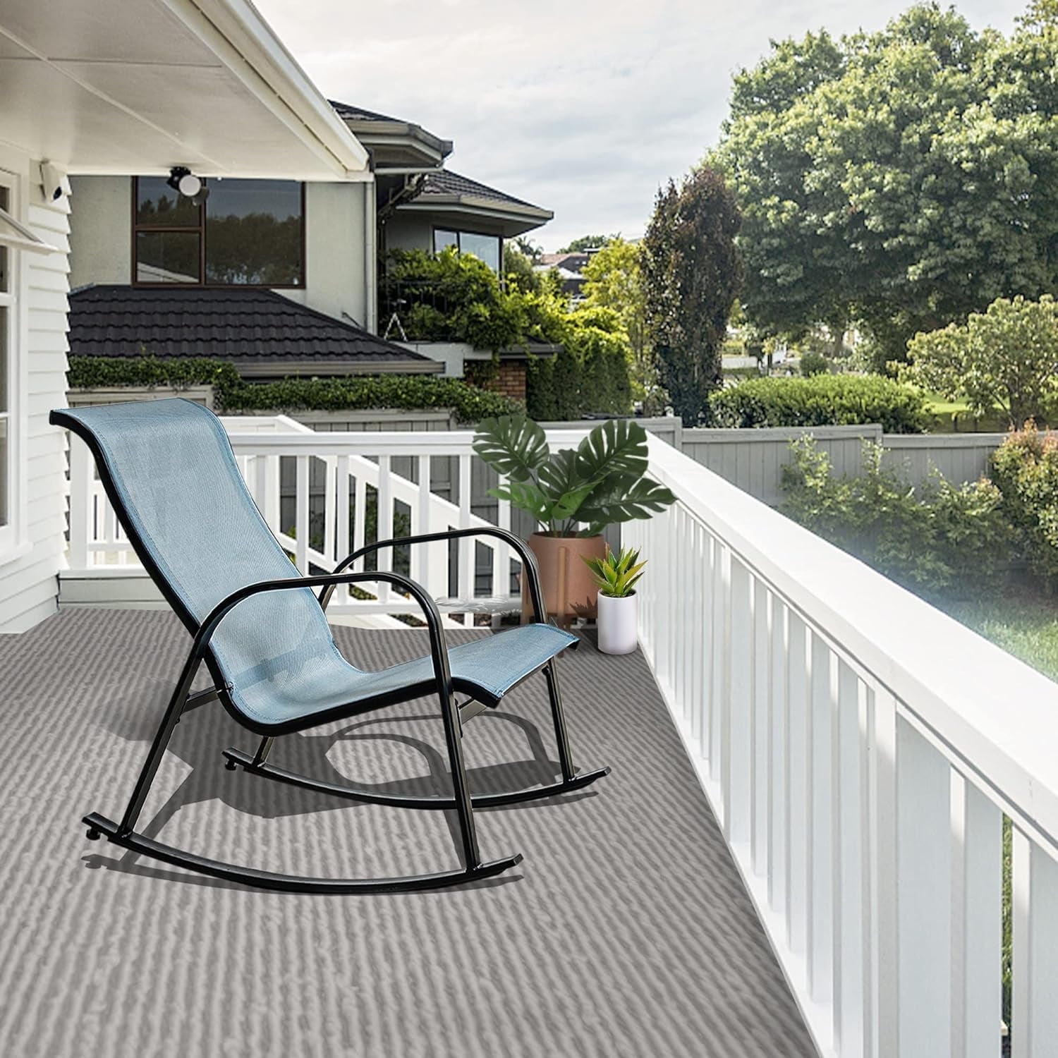 GRANDPATIO Outdoor Rocking Chair for Porch, All-Weather Rocker Chair ...