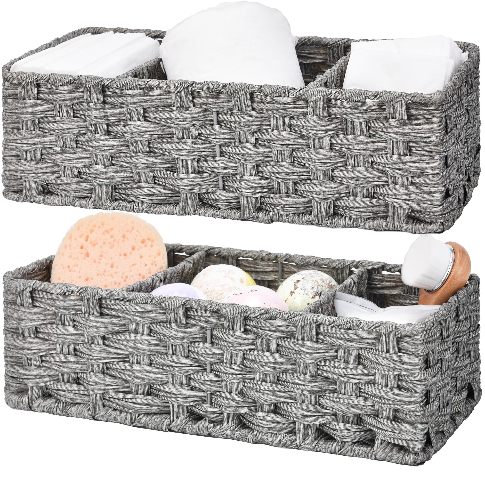 GRANNY SAYS 2 Pack Bathroom Toilet Organizer Basket, 3-compartment ...