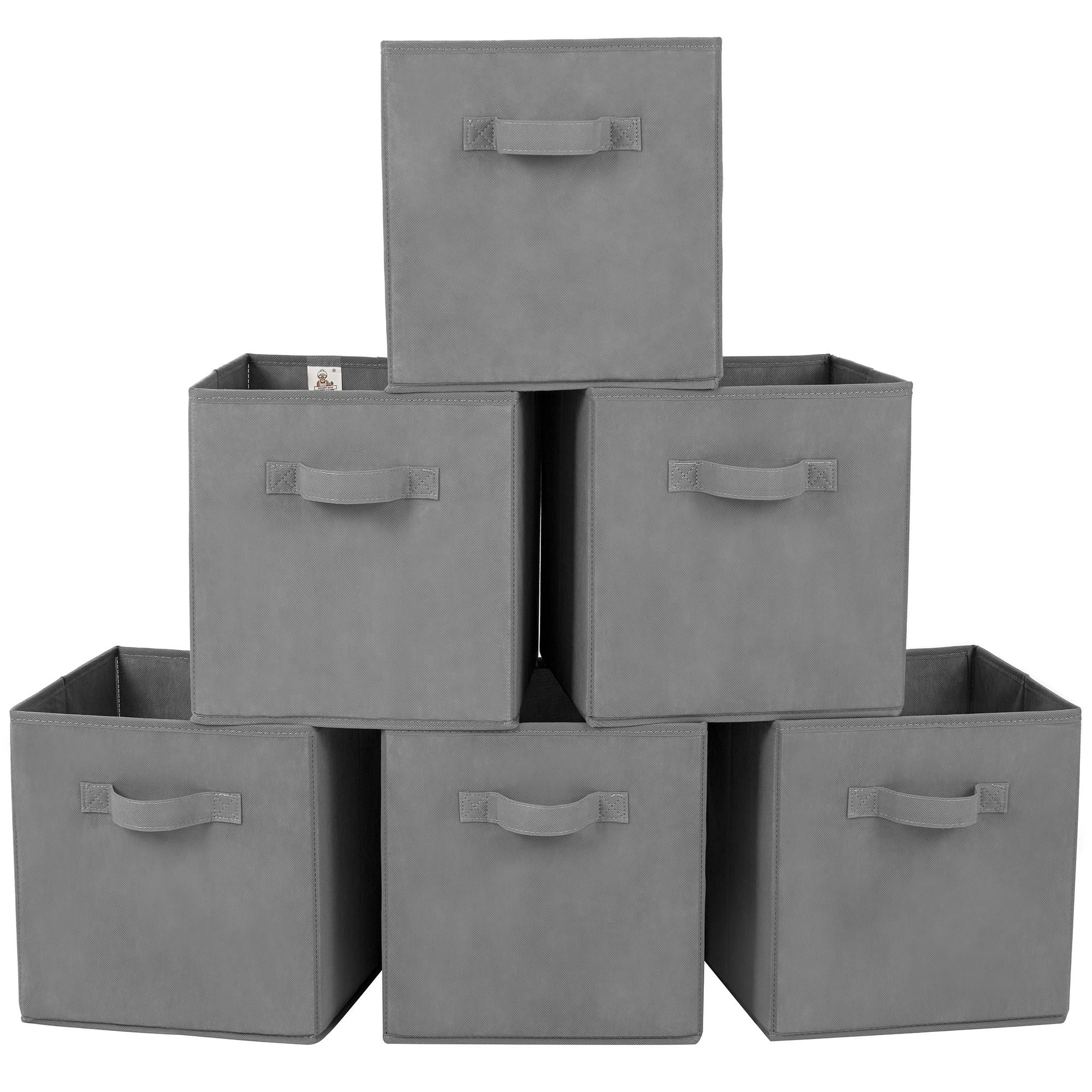 GRANNY SAYS 6-Pack Fabric Storage Cubes Bins with Handles, 11 Inch ...