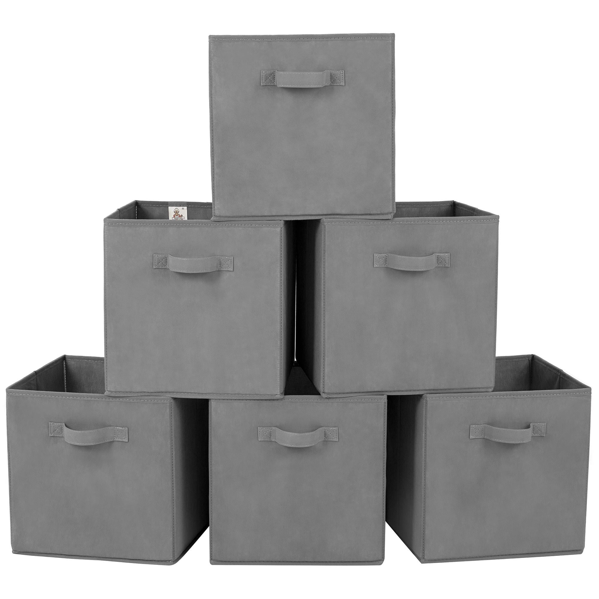 GRANNY SAYS 6-Pack Fabric Storage Cubes Bins with Handles, 13 Inch ...