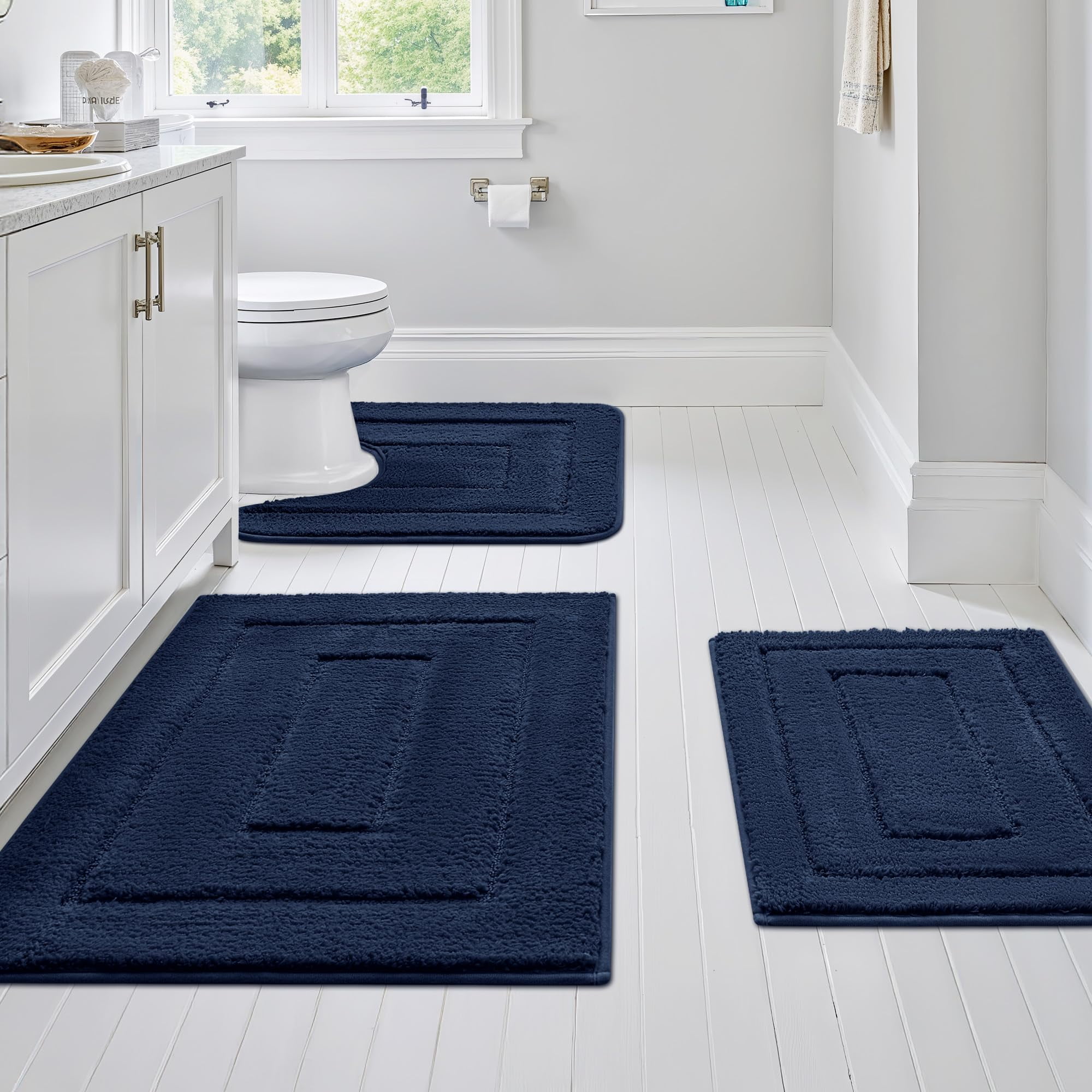 GRANNY SAYS Bathroom Rugs Sets 3 Piece, Soft Microfiber Bath Mats for ...