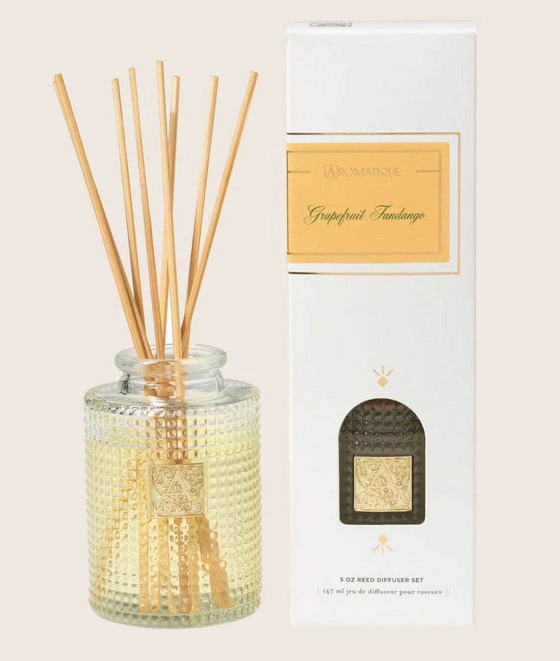 GRAPEFRUIT FANDANGO Aromatique Reed Diffuser Gift Set Glass Vessel ...