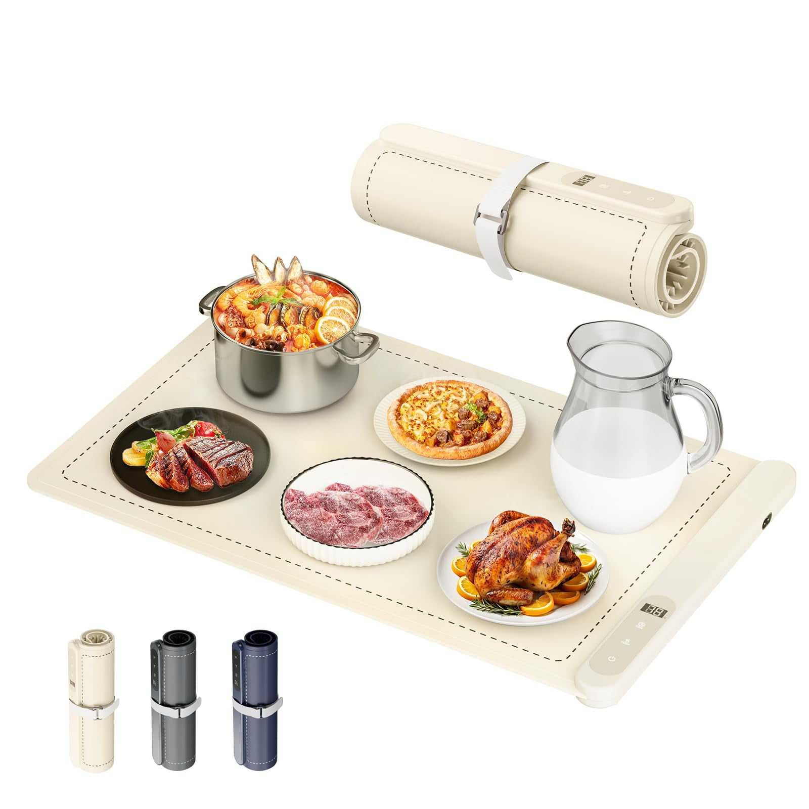 GRAPHENE Food Warming Mat, [122℉ to 212℉ Full Surface Rapid Heating ...